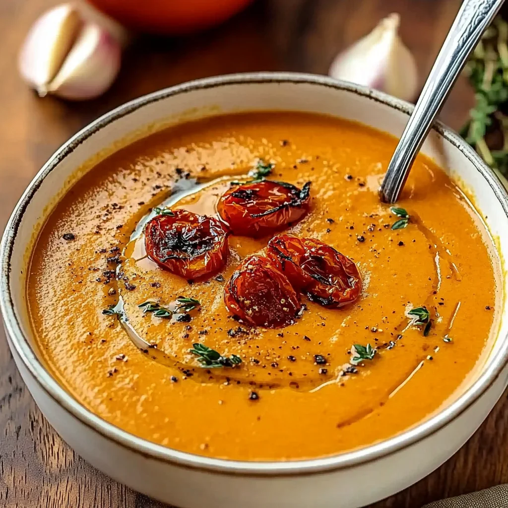 Best Creamy Roasted Garlic Tomato Soup - Alrightwithme