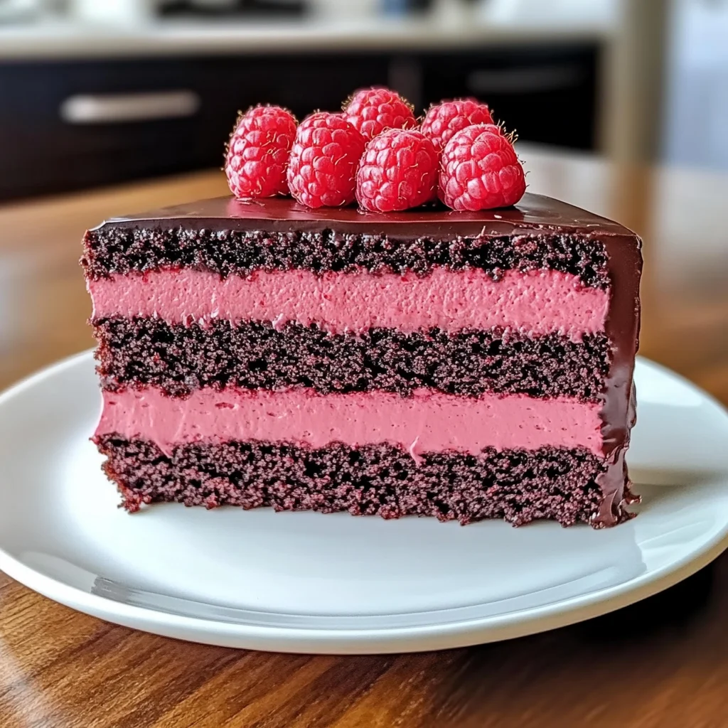 Dark Chocolate Raspberry Mousse Cake