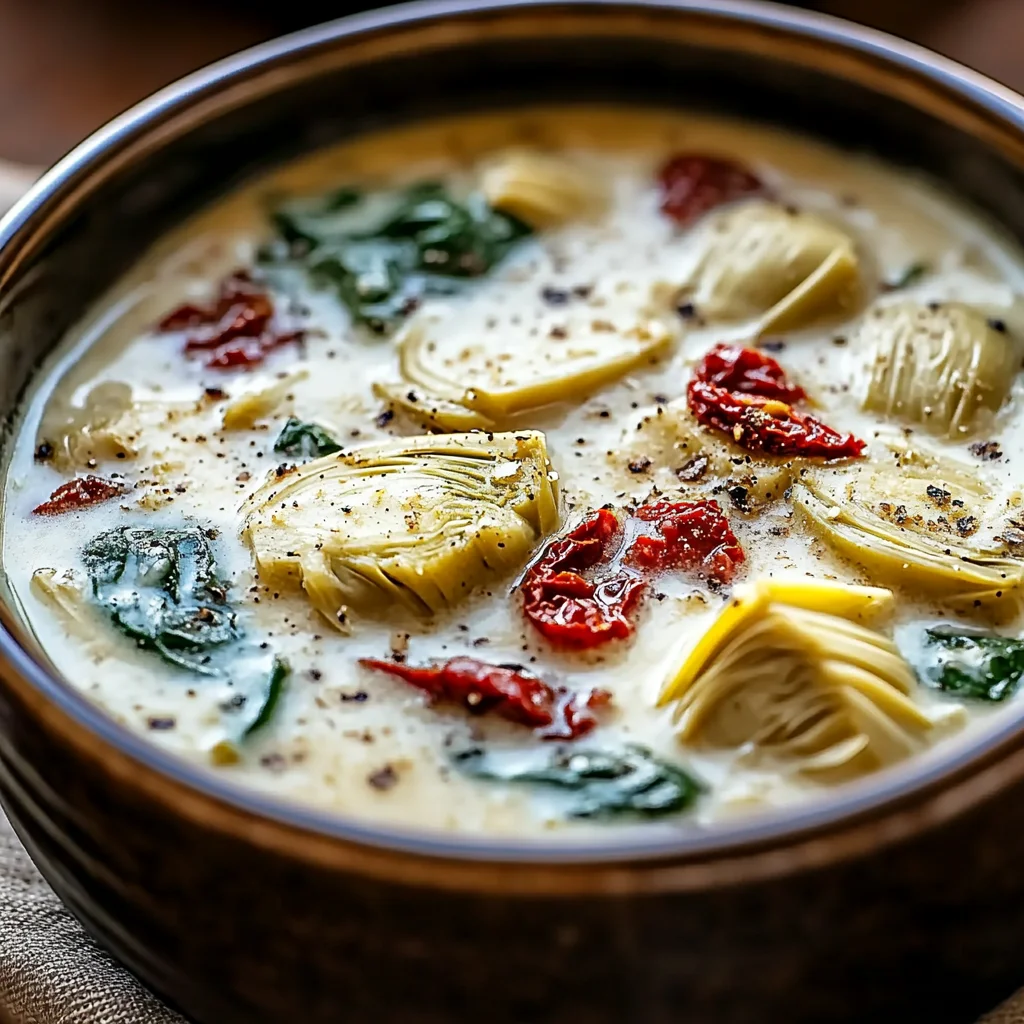 Lemony Tuscan Artichoke Soup